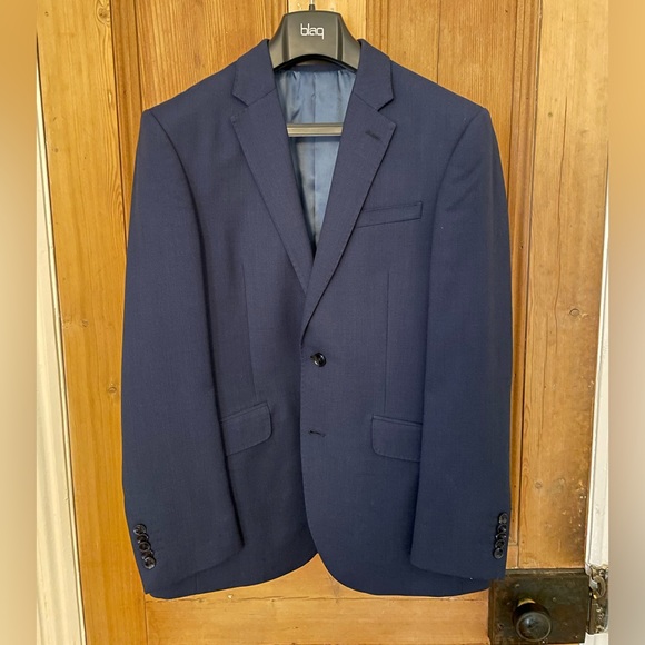 T.M.Lewin | Suits & Blazers | Tm Lewin Blue Pure Merino Wool Suit Pants ...